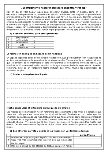 Spanish A Level Youth Work & Unemployment: Language skills are the ...