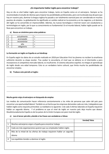 Spanish A Level: Work, employment and unemployment bundle (El mercado ...
