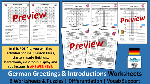 German Greetings Worksheets | Teaching Resources