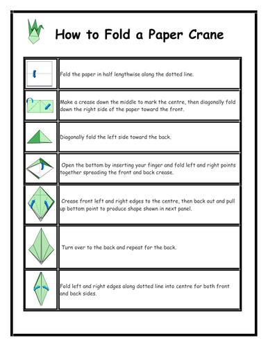 How to make a paper crane - World Peace Day | Teaching Resources