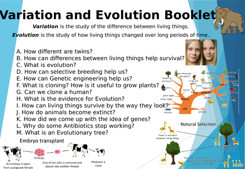 Variation and Evolution Booklet and Activity | Teaching Resources
