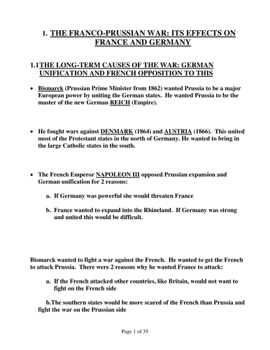 Europe 1870 - 1914 Revision Guide - 47 pages 2 versions - Standard and ...