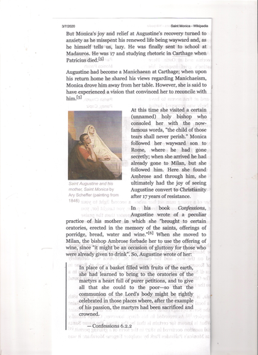 Saint Monica of Hippo ( c 332-387) Feast day May 4th | Teaching Resources