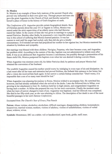 Saint Monica of Hippo ( c 332-387) Feast day May 4th | Teaching Resources