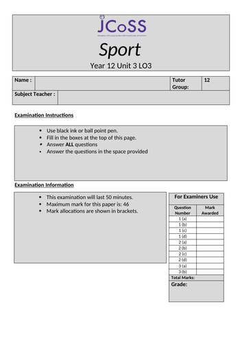 L3 CTECH Sport - Unit 3 LO3 - Understand how the Impact of Sports ...