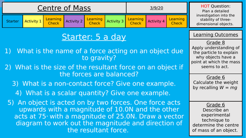 AQA Forces - Physics - Centre of Mass | Teaching Resources