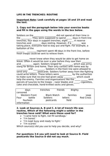 KS3 - Year 9 History - Trenches in the First World War | Teaching Resources