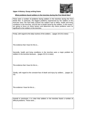 KS3 - Year 9 History - Trenches in the First World War | Teaching Resources