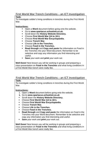 KS3 - Year 9 History - Trenches in the First World War | Teaching Resources