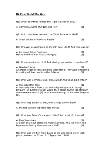 KS3 - Year 9 History - Losses and gains at the end of the First World ...