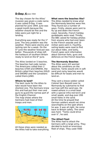 KS3 - Year 9 History - D Day (6 June 1944) & 'Operation Overlord ...