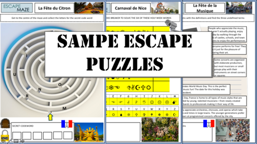 MFL French Escape Room - Festivals | Teaching Resources