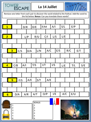 MFL French Escape Room - Festivals | Teaching Resources