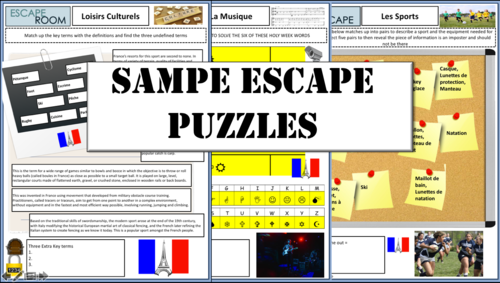 ESCAPE ROOM FRENCH GCSE MFL | Teaching Resources