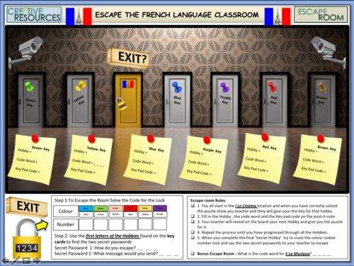 ESCAPE ROOM FRENCH GCSE MFL | Teaching Resources