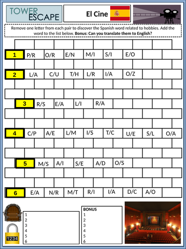 ESCAPE ROOM SPANISH GCSE MFL - Hobbies | Teaching Resources