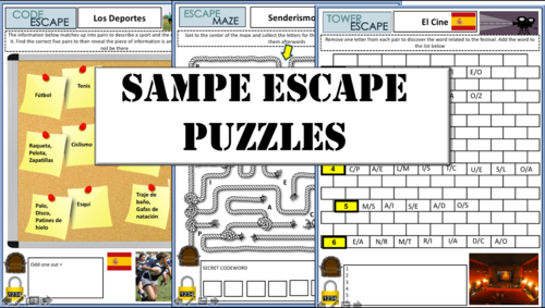 ESCAPE ROOM SPANISH GCSE MFL - Hobbies | Teaching Resources