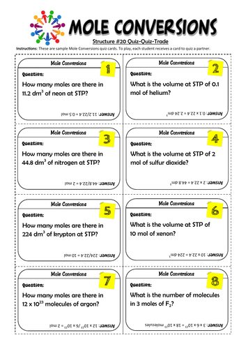 Kagan Structures #20 Quiz-Quiz-Trade: Card Templates and Examples ...