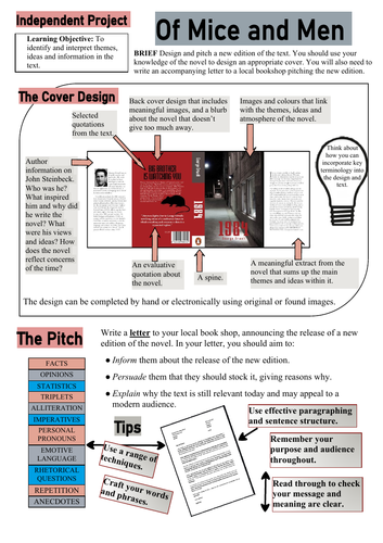 Of Mice and Men Homework Project | Teaching Resources