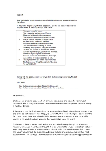 Macbeth Unit of Work | Teaching Resources