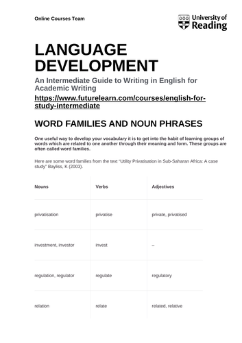 Language Development - Writing in English for Academic Writing ...
