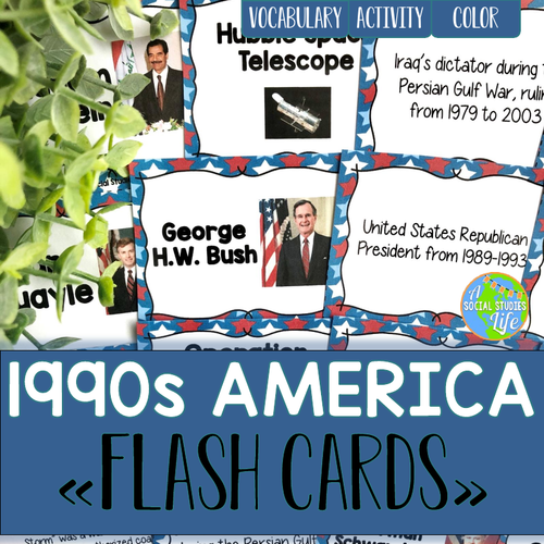 1990s America Flash Cards | Teaching Resources