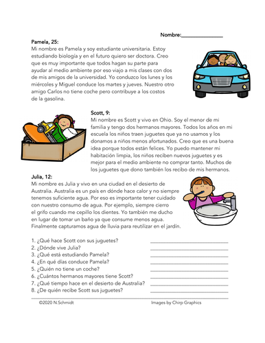 Spanish Reading on Environmental Protection: Lectura del medio ambiente ...