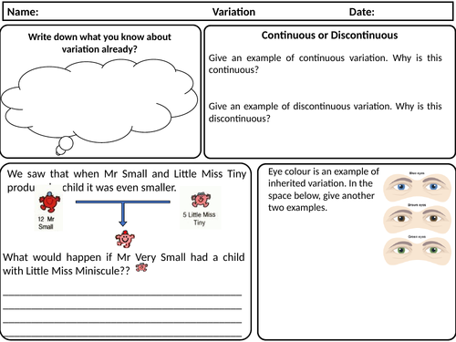 KS3 Revision Worksheet: Variation | Teaching Resources