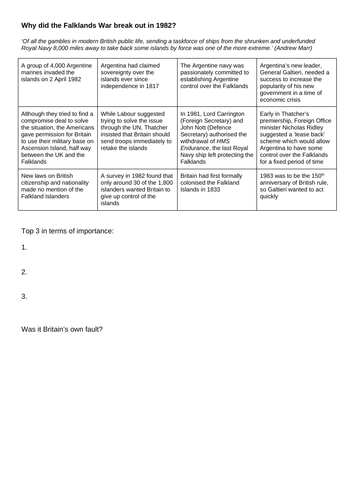 Foreign Policy under Thatcher 1979-87 - AQA A Level History - Unit 2S ...