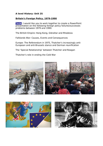 Foreign Policy under Thatcher 1979-87 - AQA A Level History - Unit 2S ...