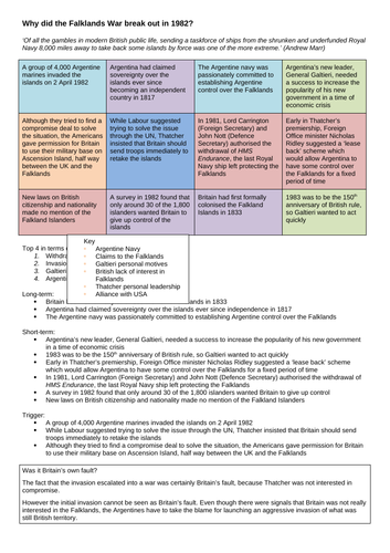 Foreign Policy under Thatcher 1979-87 - AQA A Level History - Unit 2S ...