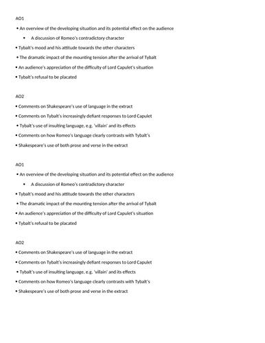 Romeo and Juliet: Act 1 Scene 5 Romeo | Teaching Resources