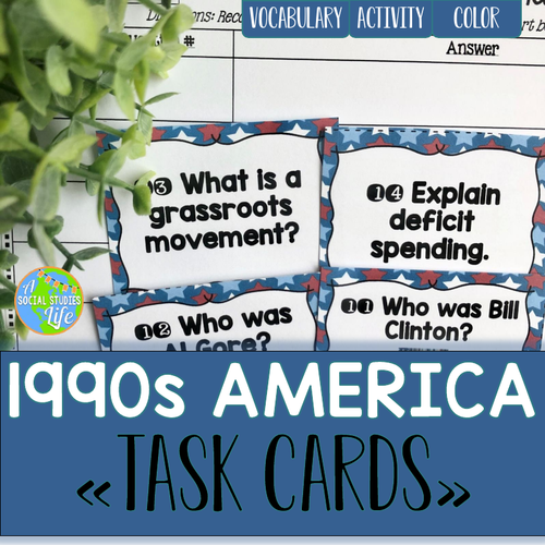 1990s America Task Cards | Teaching Resources