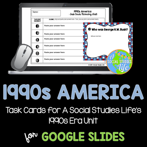 1990s America Task Cards GOOGLE DRIVE DISTANCE LEARNING | Teaching ...