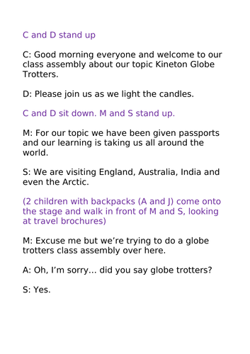 Around The World class assembly | Teaching Resources