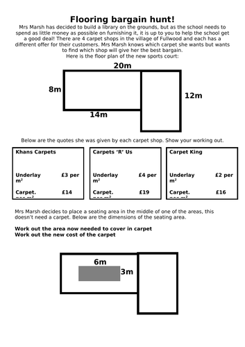 year 5/6 area challenge investigation | Teaching Resources