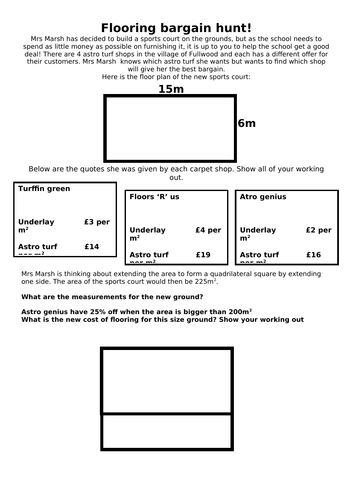 year 5/6 area challenge investigation | Teaching Resources