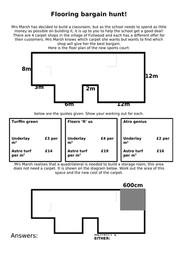 year 5/6 area challenge investigation | Teaching Resources