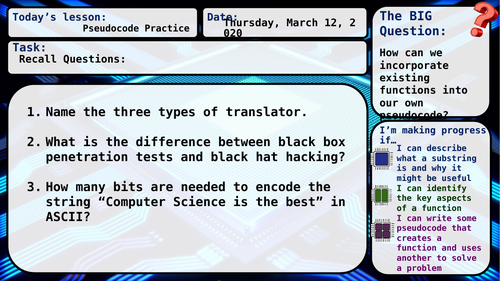 AQA Pseudocode Exam Style Question and Powerpoint 5 | Teaching Resources