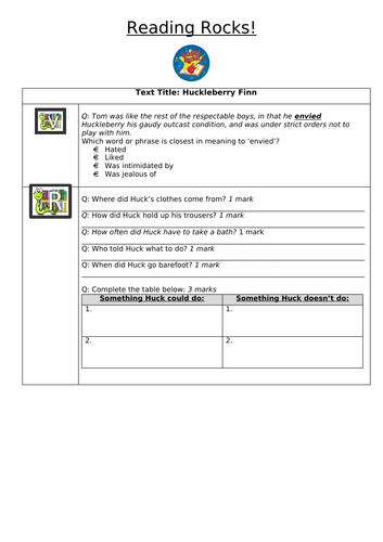 Reading Rocks - Y6 short comprehension | Teaching Resources