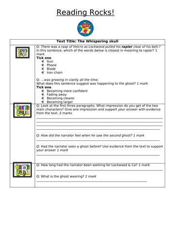 Reading Rocks - Y6 short comprehension | Teaching Resources