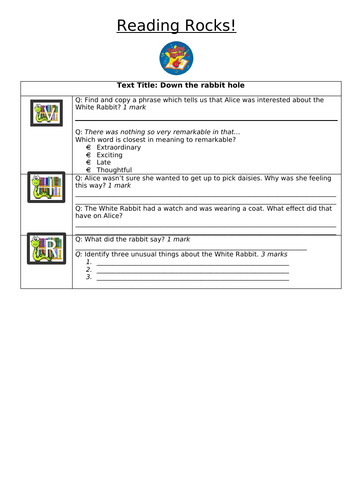 Reading Rocks - Y6 short comprehension | Teaching Resources