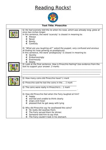 Reading Rocks - Y6 short comprehension | Teaching Resources