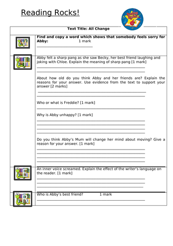Reading Rocks - Y6 short comprehension | Teaching Resources