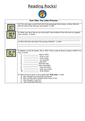 Reading Rocks - Y6 short comprehension | Teaching Resources