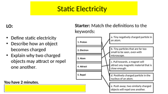 AQA KS3 Static electricity/Charge | Teaching Resources