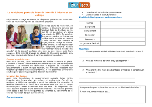Portable en France | Teaching Resources