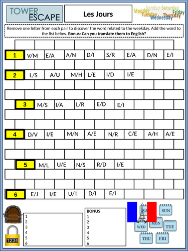 MFL Escape Room - Basic French Language | Teaching Resources