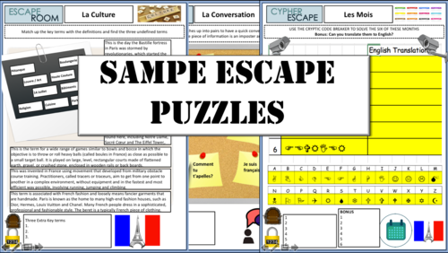 MFL Escape Room - Basic French Language | Teaching Resources