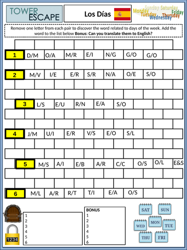 MFL Escape Room - Basic Spanish Language | Teaching Resources